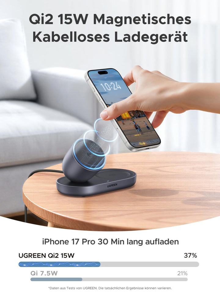 UGREEN Zapix 2-in-1 Magnetisches Kabelloses Ladegerät 15W | UGREEN DE